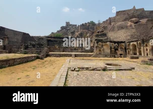 Historic Golconda fort architecture in Hyderabad, India, was built by ...