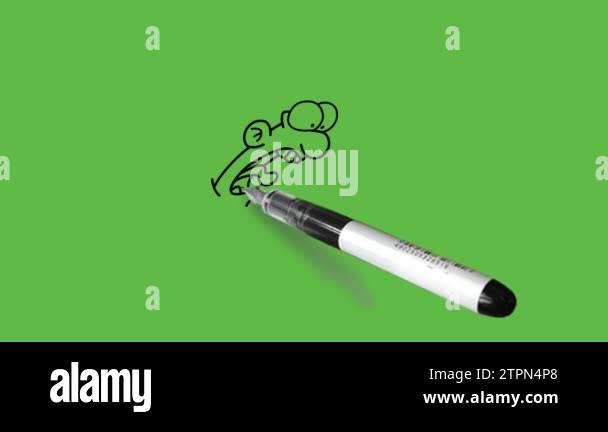 draw standing cartoon character angry young man lean forward read paper ...