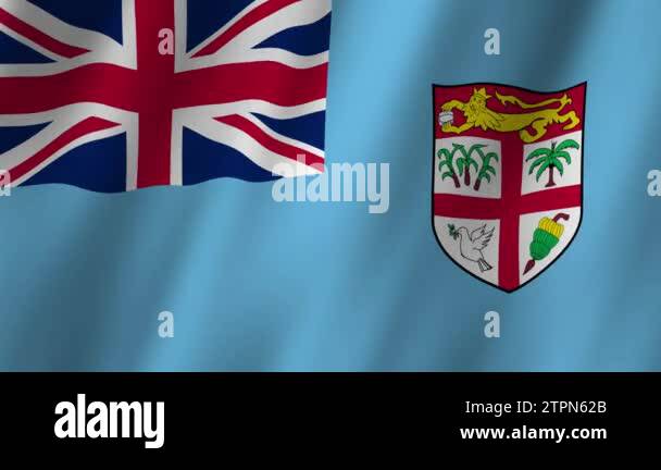 Fiji Flag. National 3d Fiji flag waving. Flag of Fiji footage video ...