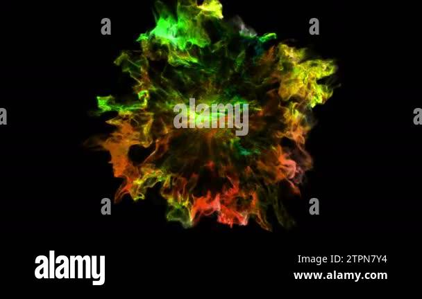 Color 3D smoke explosion shockwave effect and divergent wave isolated ...