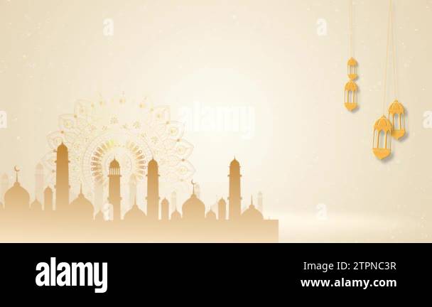 Hanging lantern and star mosque in background. For Islam, Ramadan ...