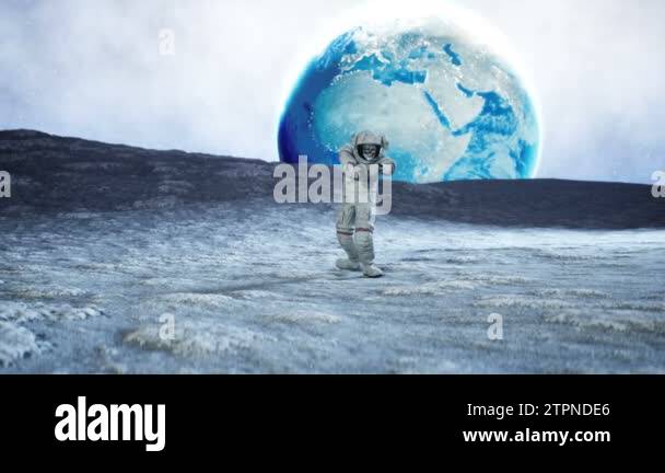 Dead zombie astronaut on moon. Cadaver. Realistic 4k animation Stock ...