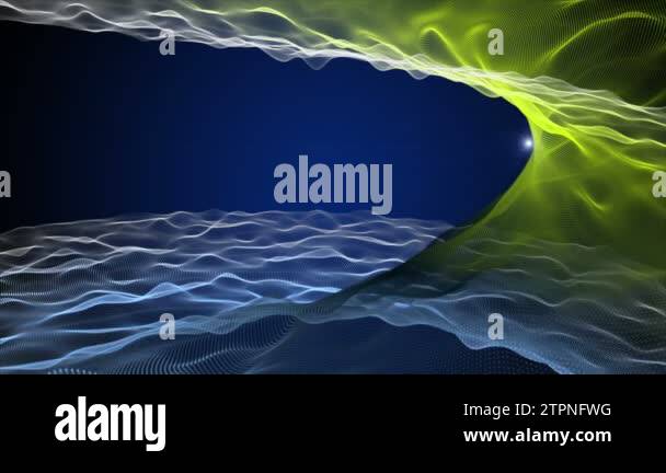 Futuristic eco video animation with wave object and blinking light in ...