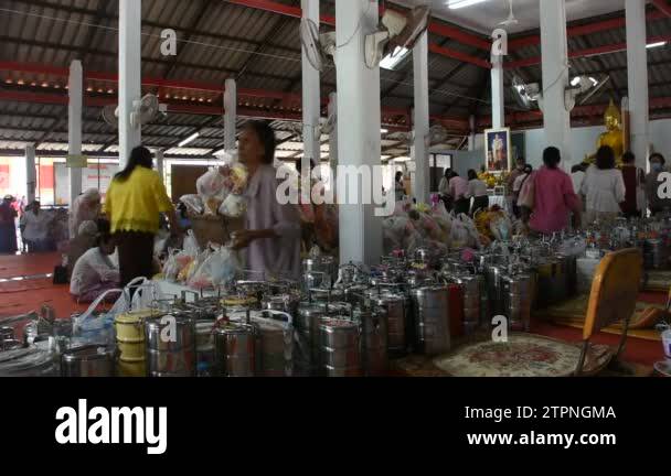 Festival of Tenth Lunar Month or Sat Duan Sip merit offerings to ...