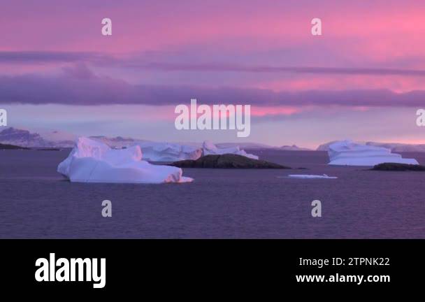 Arctic landscape. Icebergs and global warming. Arctic glacier. Polar ...