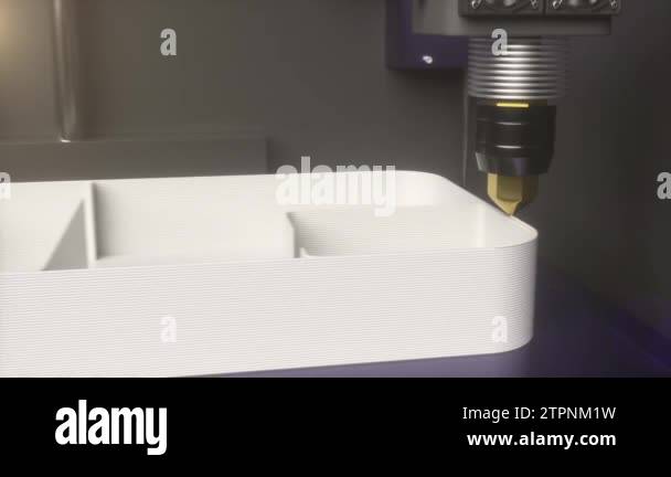 3D printer during manufacturing process. Modern technologies and ...