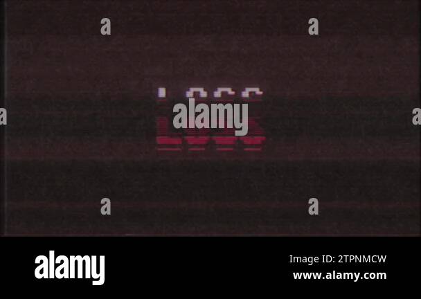 retro videogame LOSS word text computer old tv glitch interference ...