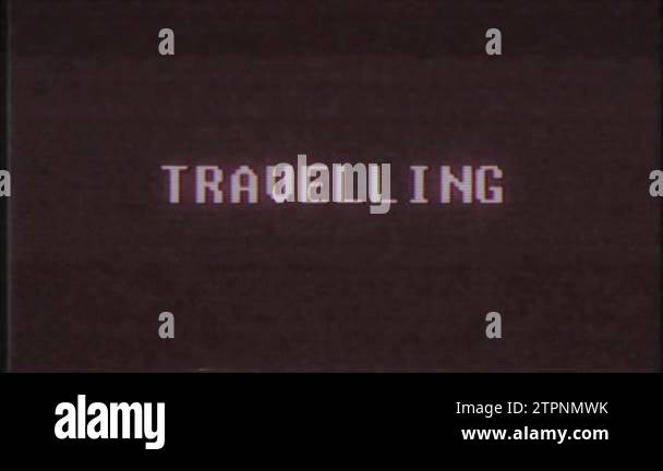 retro videogame TRAVELING text computer old tv glitch interference ...