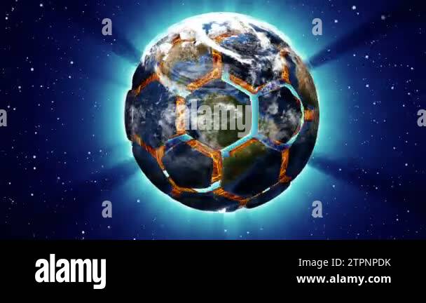 Soccer ball in the form of a planet in space,, maps and textures ...