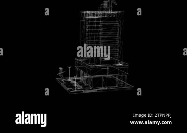 abstract architecture background: blueprint house plan and wire frame ...