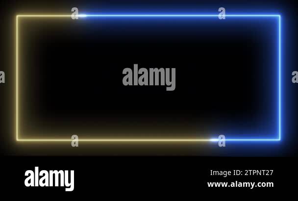 Neon glowing rectangular frame background motion graphic animation in ...