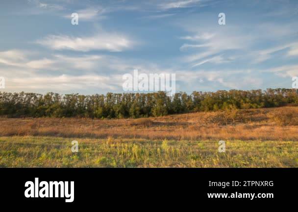 Russia, timelapse. The formation and movement of clouds over autumn ...