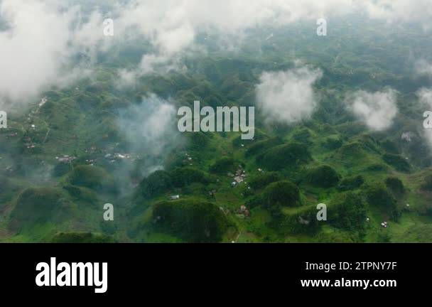 Slopes of mountains with evergreen vegetation. Osmena Peak. Mountain ...