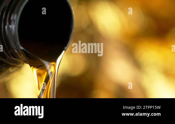 Super Slow Motion of Pouring Fresh New Motor Oil into Cars Engine ...