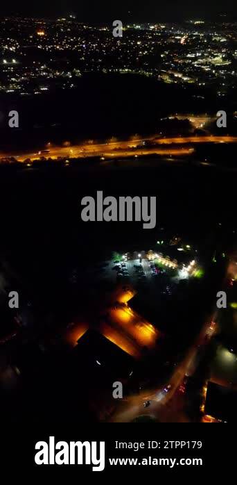 Vertical Footage of Northampton City of England During Night ...