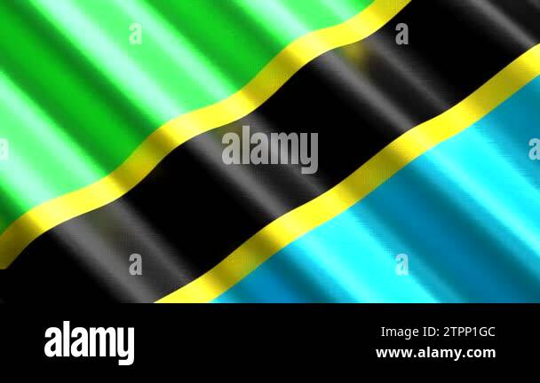 Tanzania - waving textile flag - 3D 4k seamless loop animation (3840 x ...