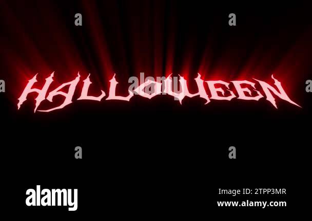 Happy Halloween neon glowing text title animation motion graphics video background. Halloween ...