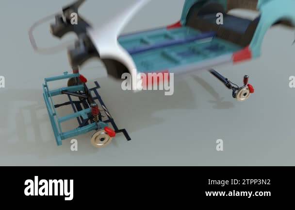 Electric car body frame assembly process animation Stock Video Footage ...