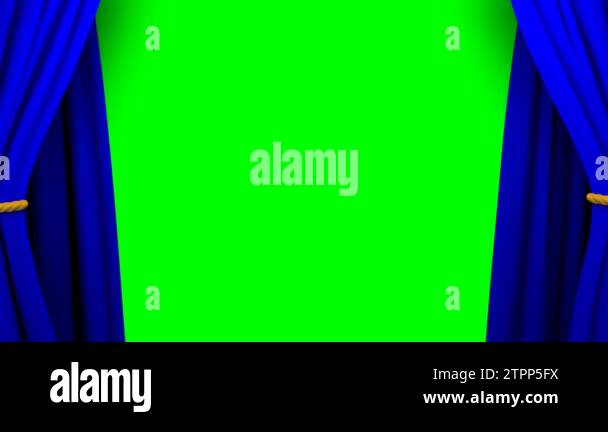 Curtains opening and closing stage theater cinema green screen 4K Stock ...