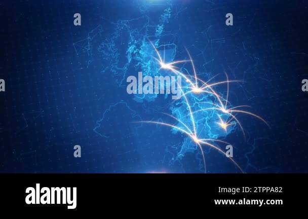 Map of the United Kingdom with the animated background Stock Video ...