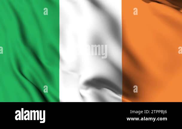 Ireland waving flag 4K animation video. Ireland waving flag seamless ...