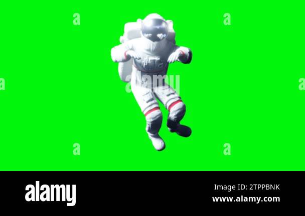 Astronaut levitation in space. Green screen. Realistic 4k animation ...