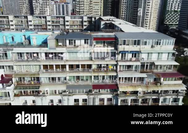 Side view footage of the Magnolia residential complex in Batumi showing ...