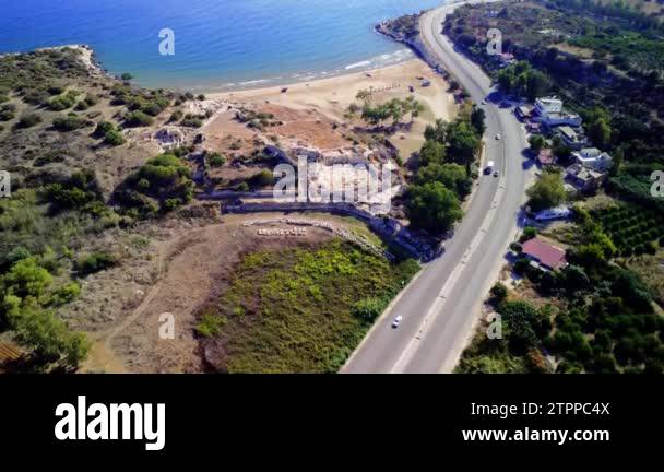 Amphitheater in ancient city of the Agora.Sebaste Antik Kenti. Dramatic ...