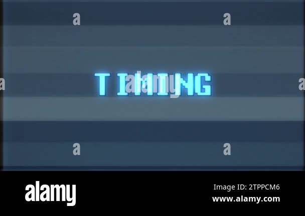retro videogame TIMING text computer old tv glitch interference noise ...