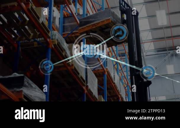 Animation of connected icons over operator using forklift to place ...