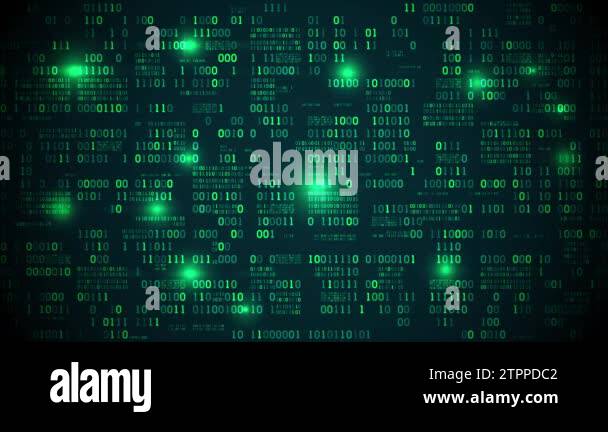 Abstract Futuristic Electronic Circuit Board With Binary Code Neural Network And Big Data An
