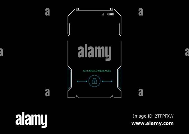 HUD Smartphone Interface Frame on Black Background - Digital Display 4K ...