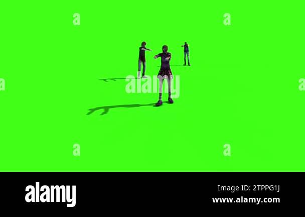 Pickup Run Over Zombies Green Screen Back 3D Renderings Animations ...