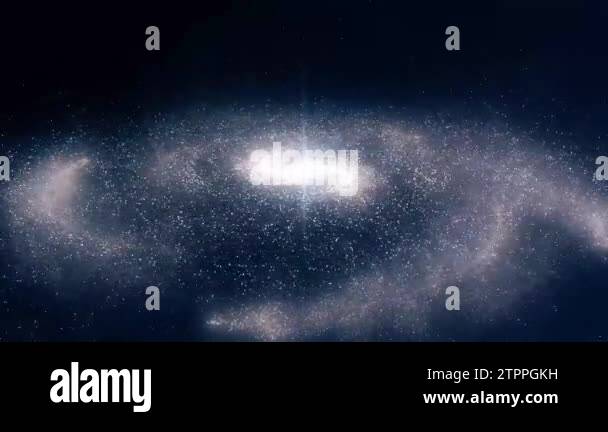 Galaxy in Deep Space. Spiral galaxy, animation of Milky Way. Flying ...