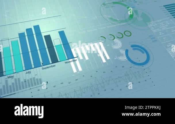 Beautiful 3d animation of Stock Market Information. Financial figures ...