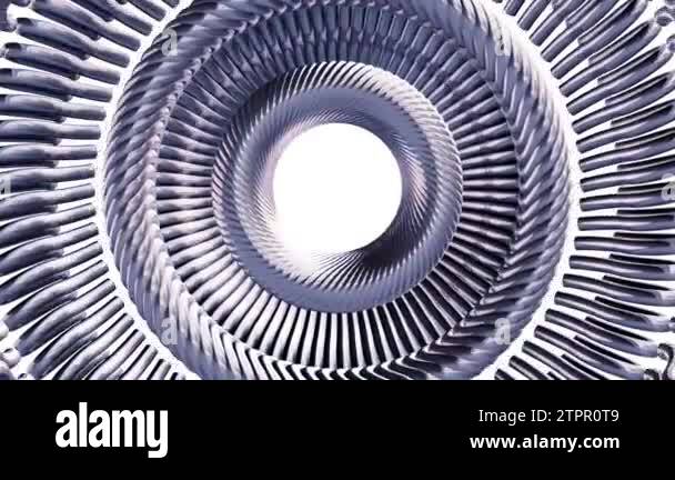 Fluid moving rotating silver metal chain eye circles seamless loop ...