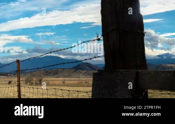 Mount Shasta Farm Time-lapse. Fast moving clouds pass over landmark ...