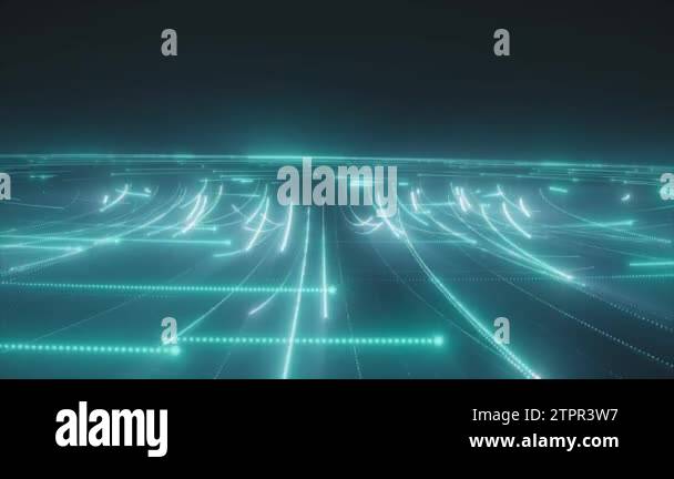 Particles of blue light move creating circles. animation of particles ...