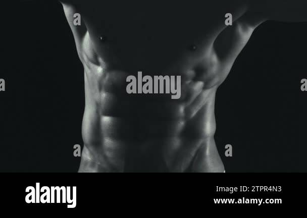 Sportsman, muscles, athlete man, triceps. Athletic caucasian, six pack ...