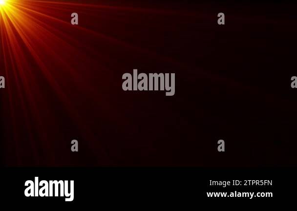 Loop of rays glow orange god optical flare shine light from the top ...