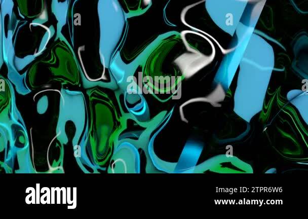 Abstract green and blue animated background with amorphous moving ...