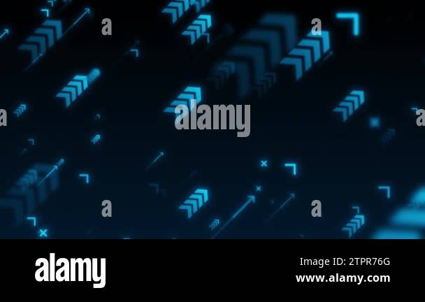 Modern hi-tech background loop animation. Business arrow up growth line ...