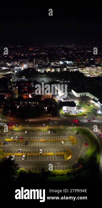 Vertical Footage of Northampton City of England During Night ...