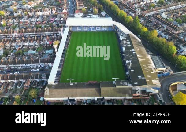 Aerial Footage of Luton Football Stadium Which is Located at Bury Park ...