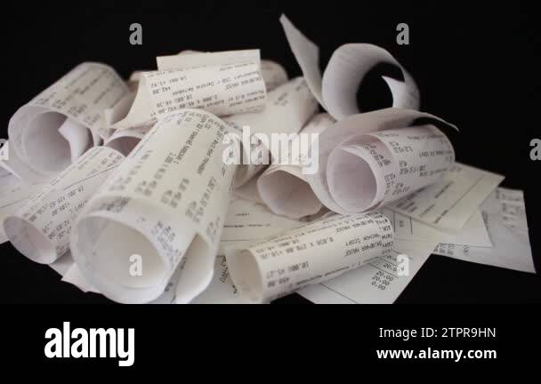 Grocery store receipts. Supermarket paper receipts Stock Video Footage ...