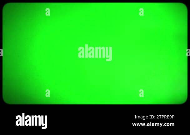 Old Television Set with Green Screen. Retro 80s, 90s. Effect of retro ...