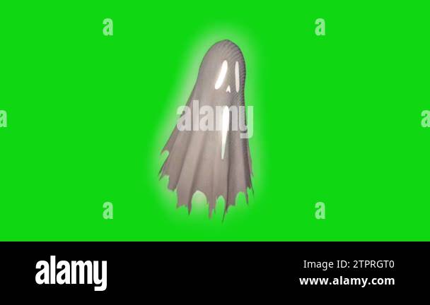 Ghost Poltergeist Spectre Apparition Turns Green Screen 3D Rendering ...