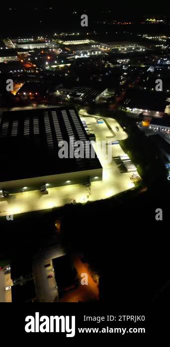 Vertical Footage of Northampton City of England During Night ...