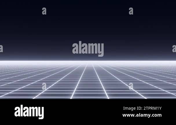 Abstract retro perspective grid. Futuristic polygonal background in the ...