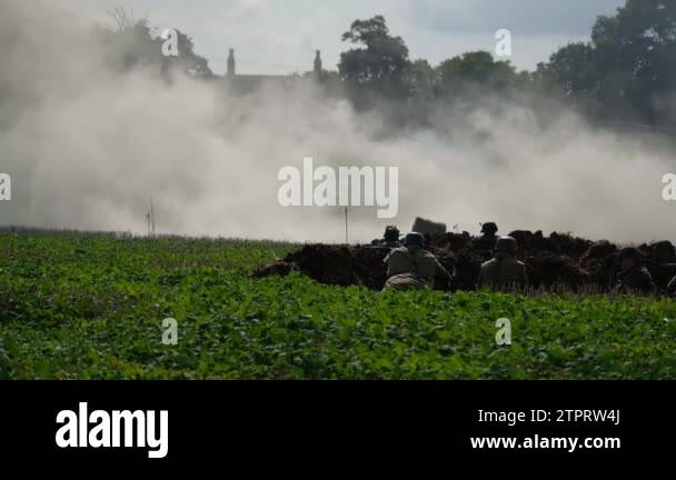 The Victory Show. Leicester, UK. September 2023. Battle scene. British ...
